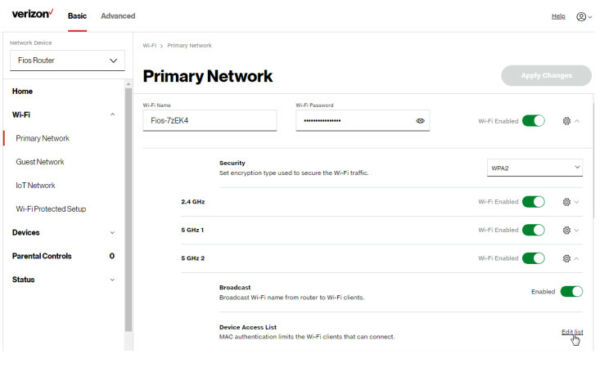 How do I turn the Wi-Fi off on my Verizon router/gateway – JRS Eco Wireless